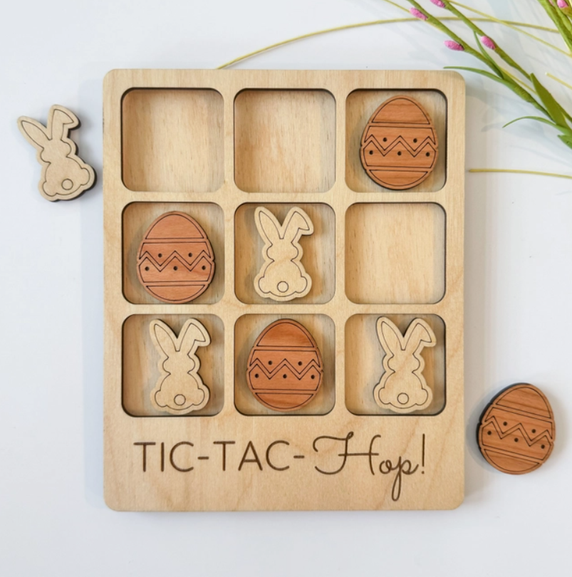 Easter Bunny Tic-Tac-Toe Wooden Game – Little Goose Toys