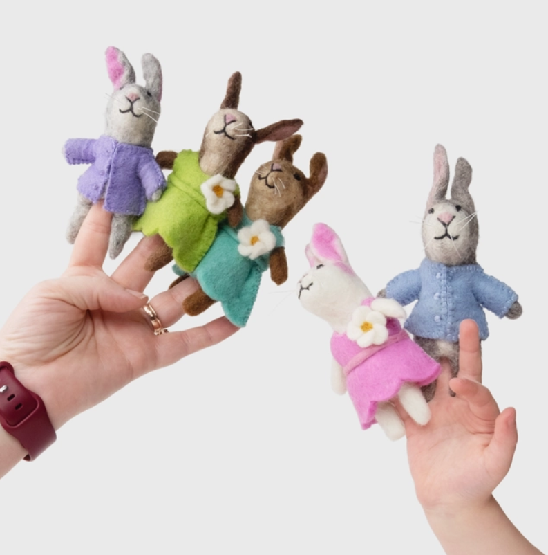 Handmade Felt Bunny Finger Puppet – Little Goose Toys