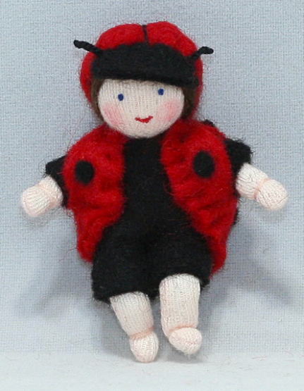 Ladybug Baby Felt Doll, Fair Skin/Brunette – Little Goose Toys