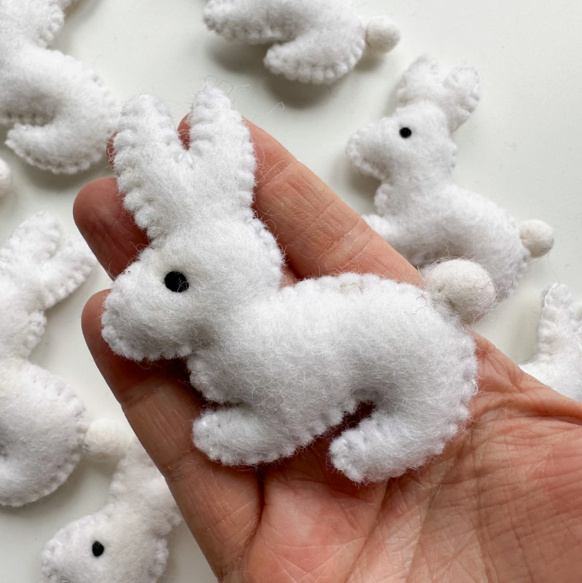 Hoppy Felt White Bunny – Little Goose Toys