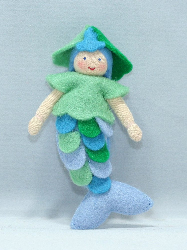 Mermaid Princess Felt Doll, Blue Tail – Little Goose Toys