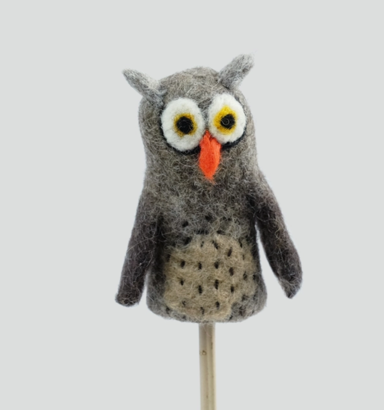 Handmade Felt Owl Finger Puppet – Little Goose Toys