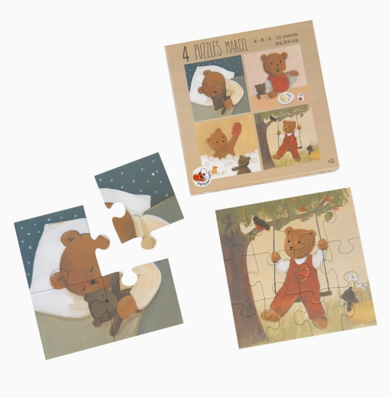 Marcel the Bear (4) Puzzles – Little Goose Toys
