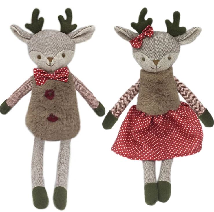 Mr. & Mrs. Merry Reindeer Doll Set by Mon Ami – Little Goose Toys