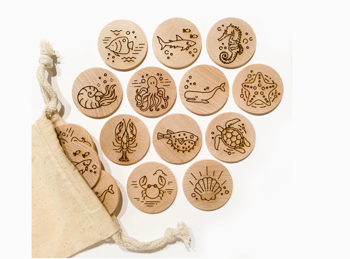 Wooden Ocean Memory Matching Game – Little Goose Toys