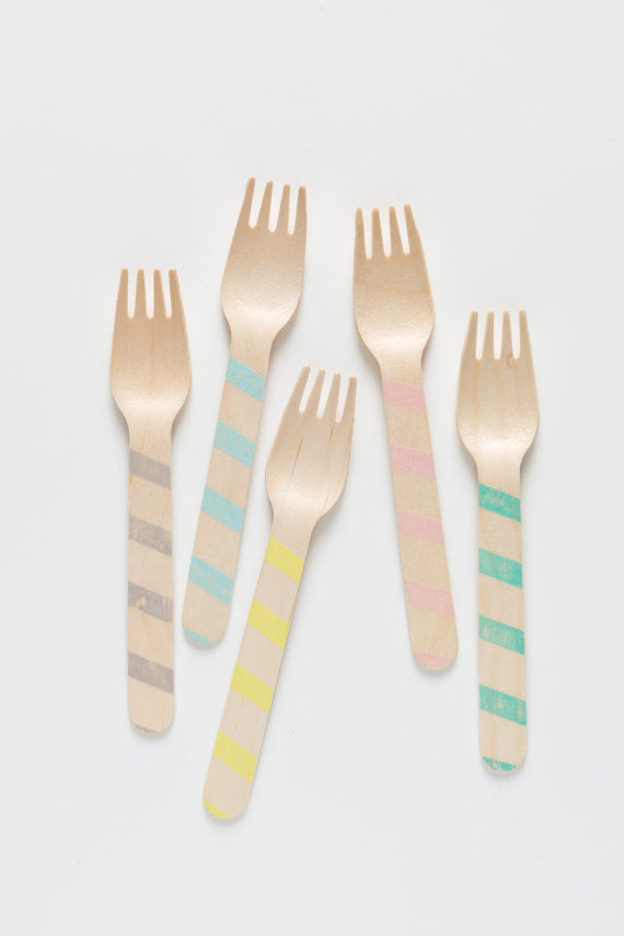 Vintage Stripes Wooden Forks – Little Goose Toys